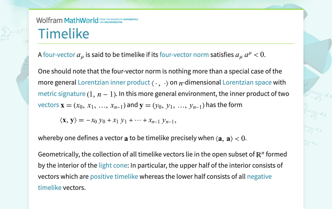 Timelike -- from Wolfram MathWorld