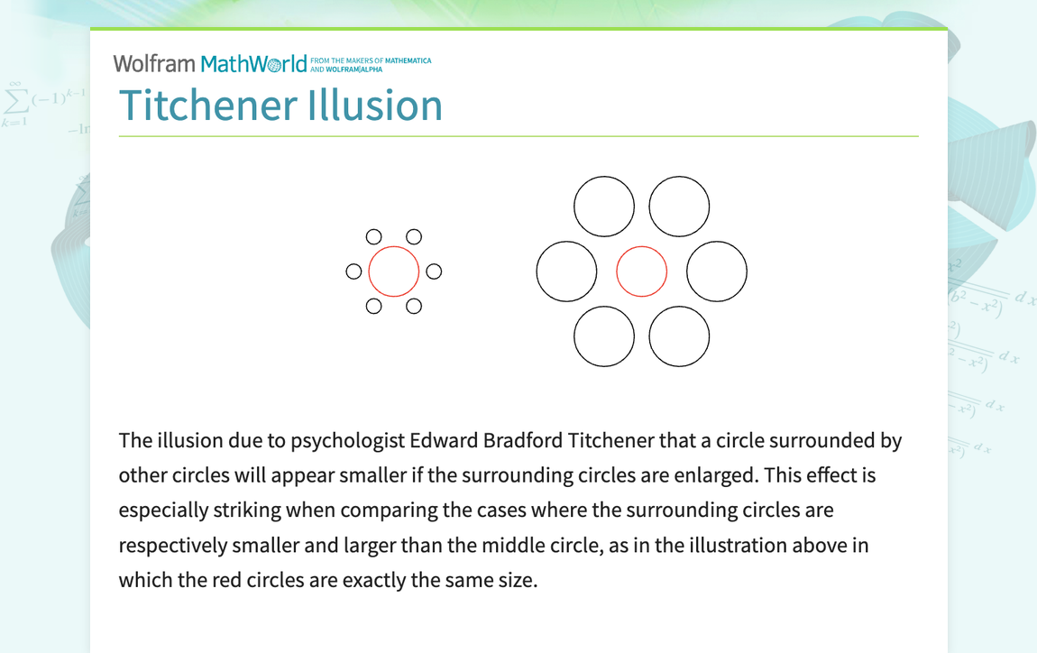 Titchener Illusion -- from Wolfram MathWorld