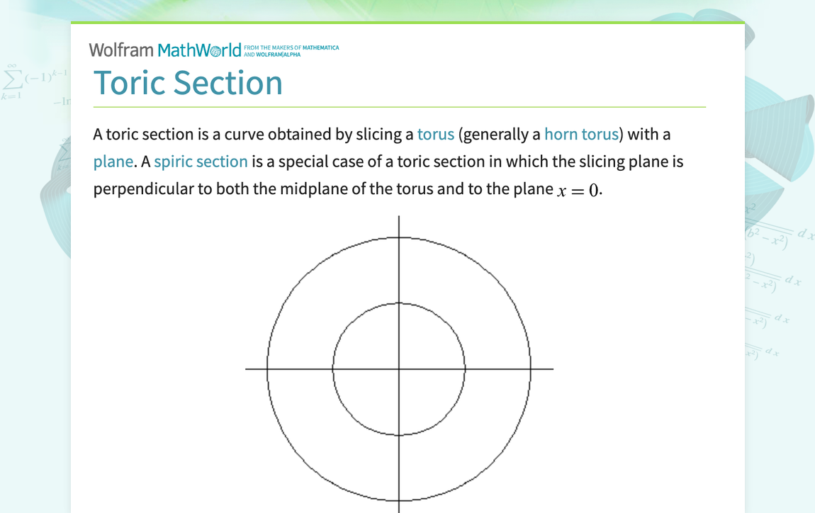Toric Section -- from Wolfram MathWorld