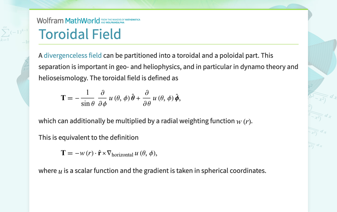 Toroidal Field -- from Wolfram MathWorld