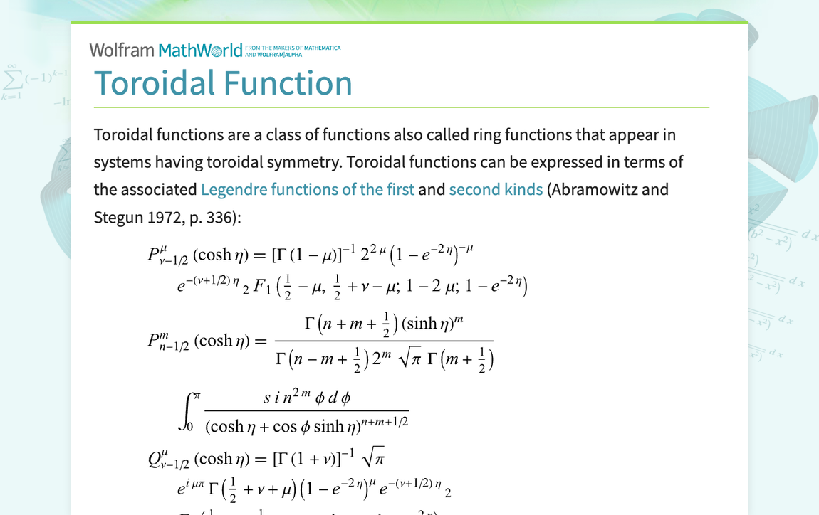 Toroidal Function -- from Wolfram MathWorld