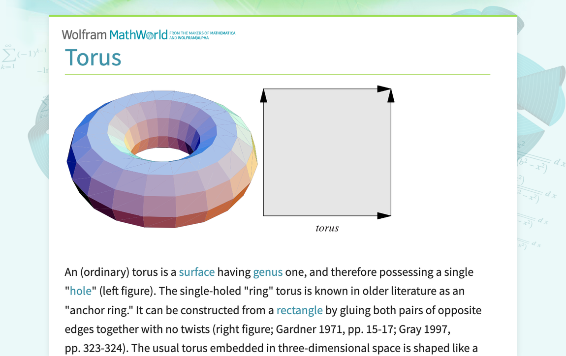 Torus -- from Wolfram MathWorld