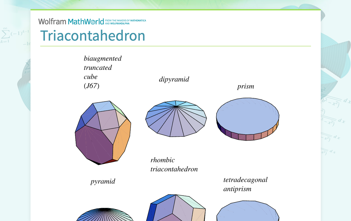 Triacontahedron -- from Wolfram MathWorld