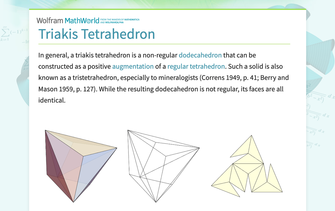 Triakis Tetrahedron -- from Wolfram MathWorld