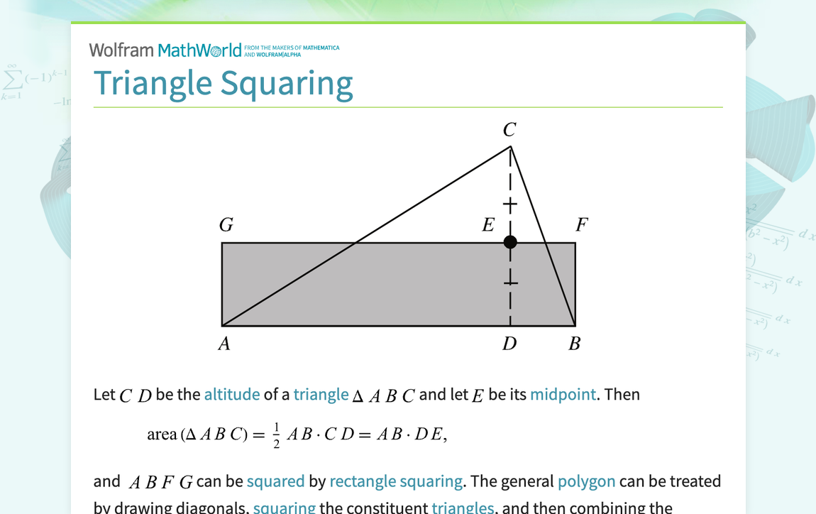 Triangle Squaring -- from Wolfram MathWorld