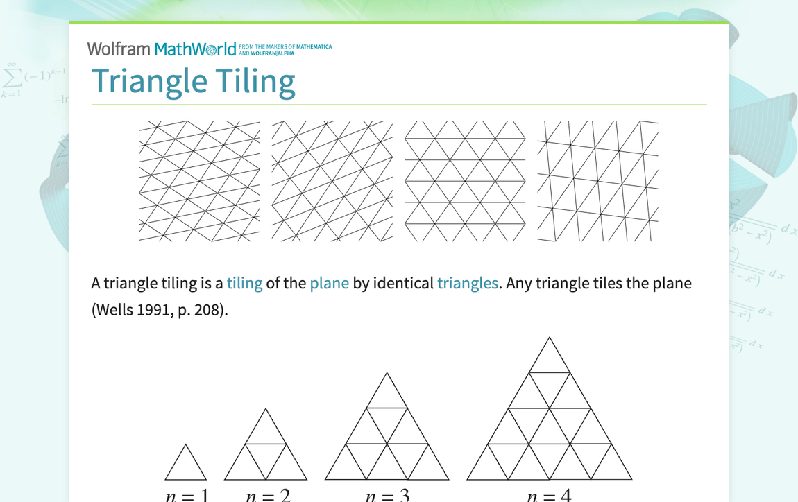 Triangle Tiling -- from Wolfram MathWorld