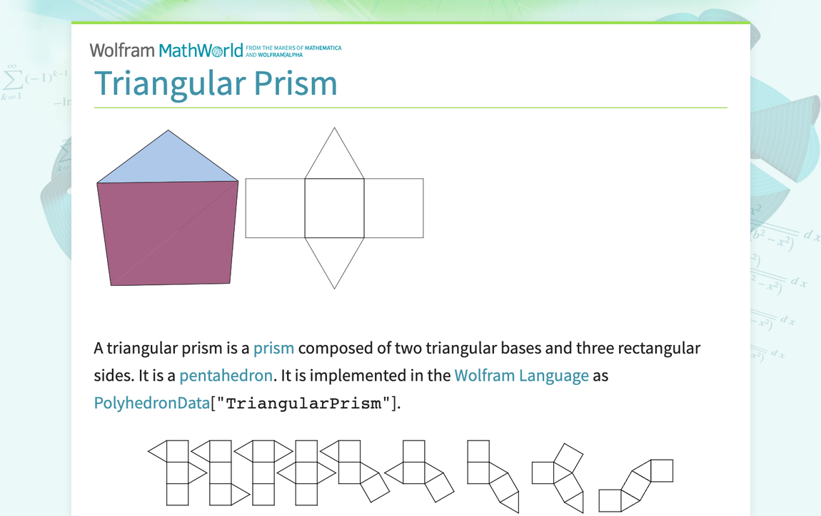 Quadrangular Prism TRIANGULAR PRISM CALCULATOR