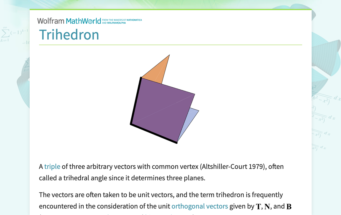 Trihedron -- from Wolfram MathWorld