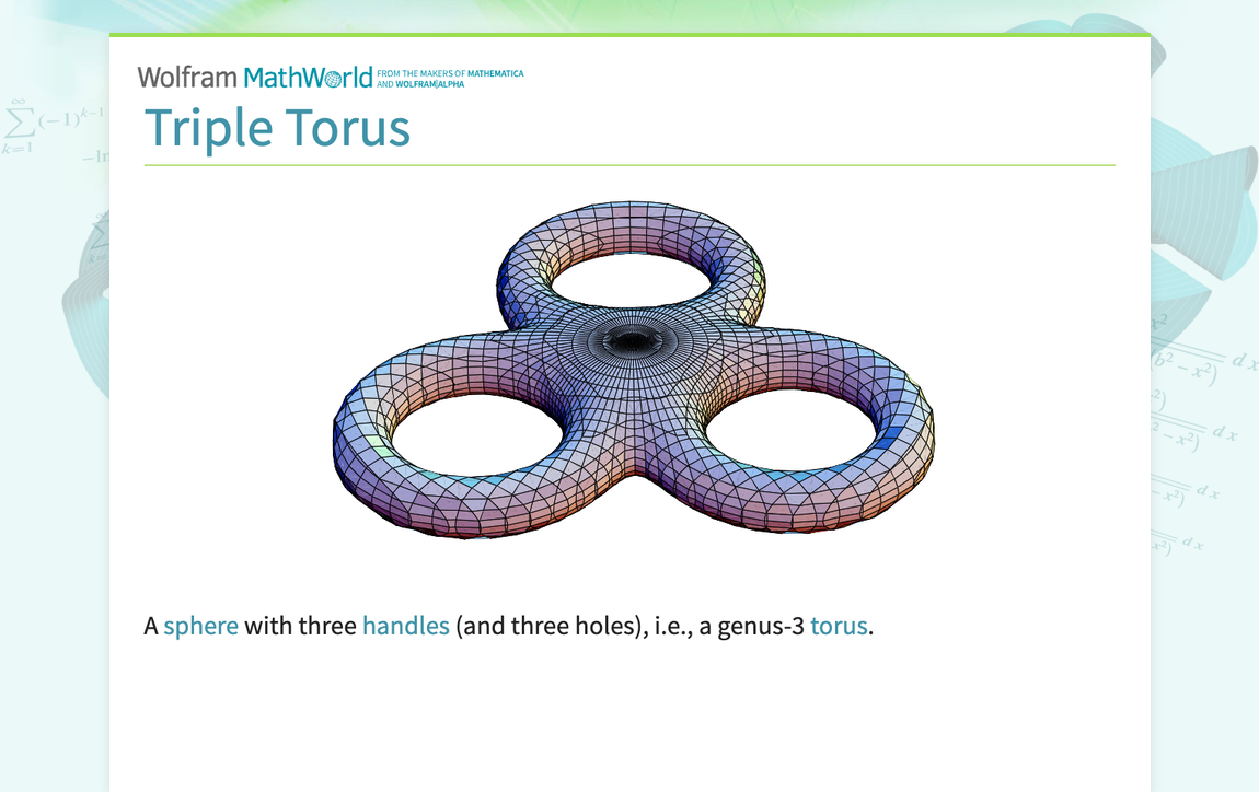 Triple Torus -- from Wolfram MathWorld