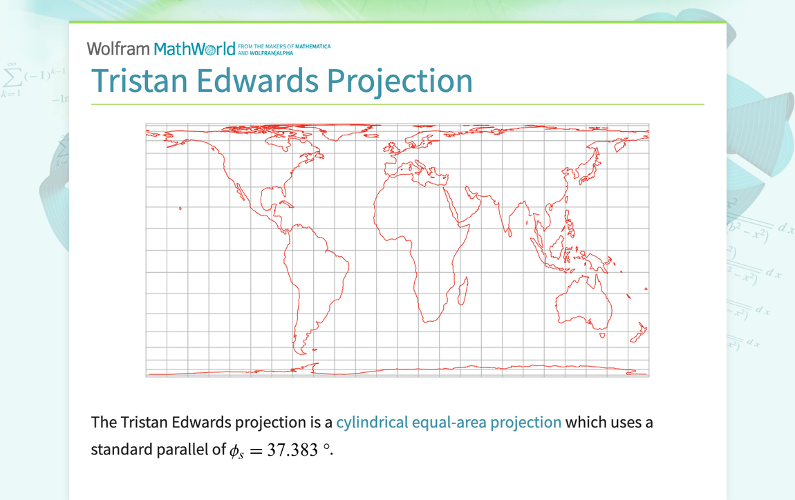 Tristan Edwards Projection -- from Wolfram MathWorld