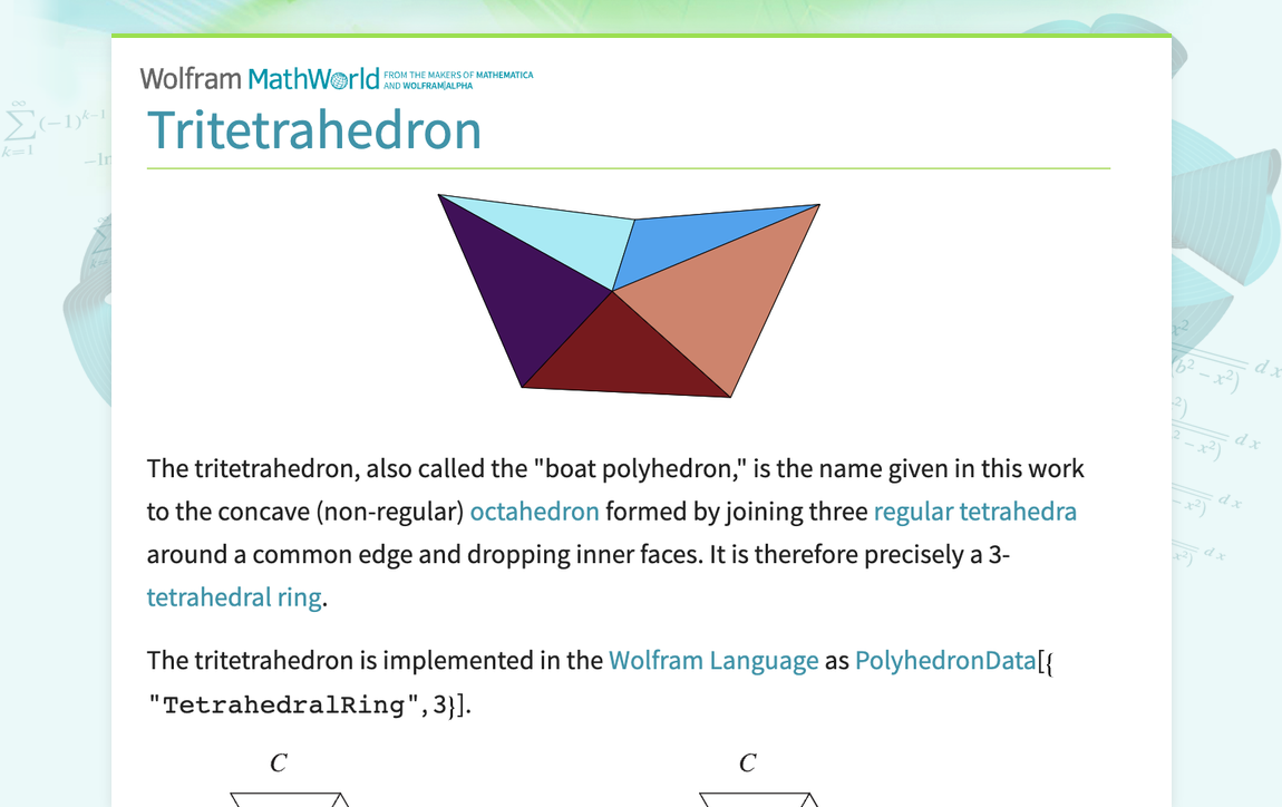 Tritetrahedron -- from Wolfram MathWorld