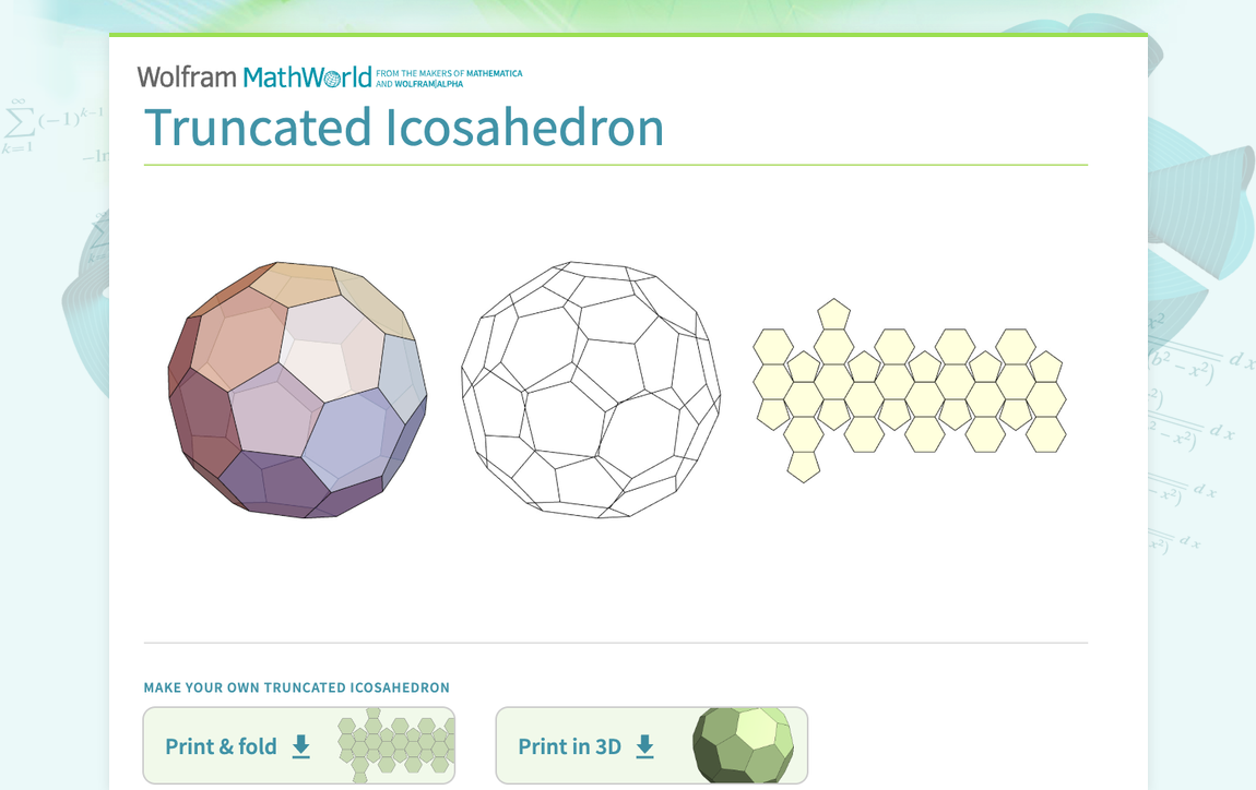 Truncated Icosahedron -- from Wolfram MathWorld