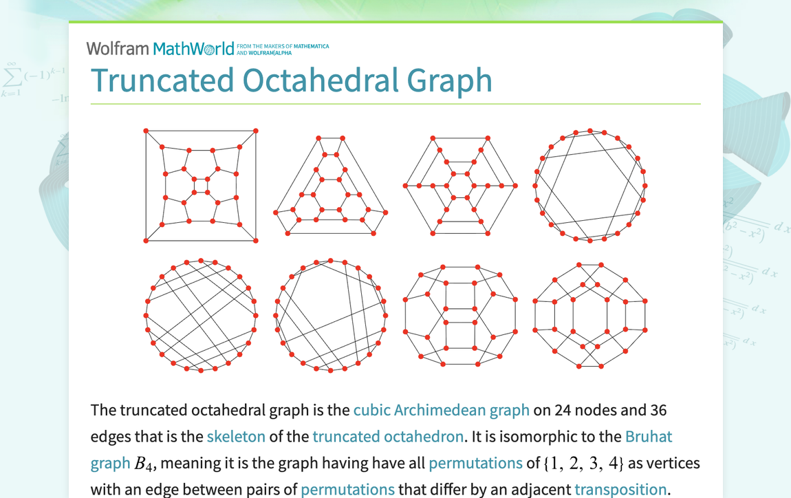 Truncated Octahedral Graph -- from Wolfram MathWorld