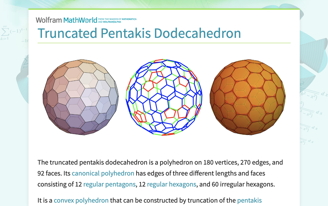 Truncated Pentakis Dodecahedron -- from Wolfram MathWorld