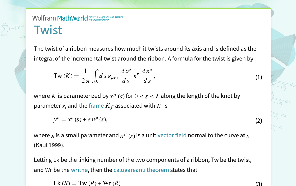Twist -- from Wolfram MathWorld