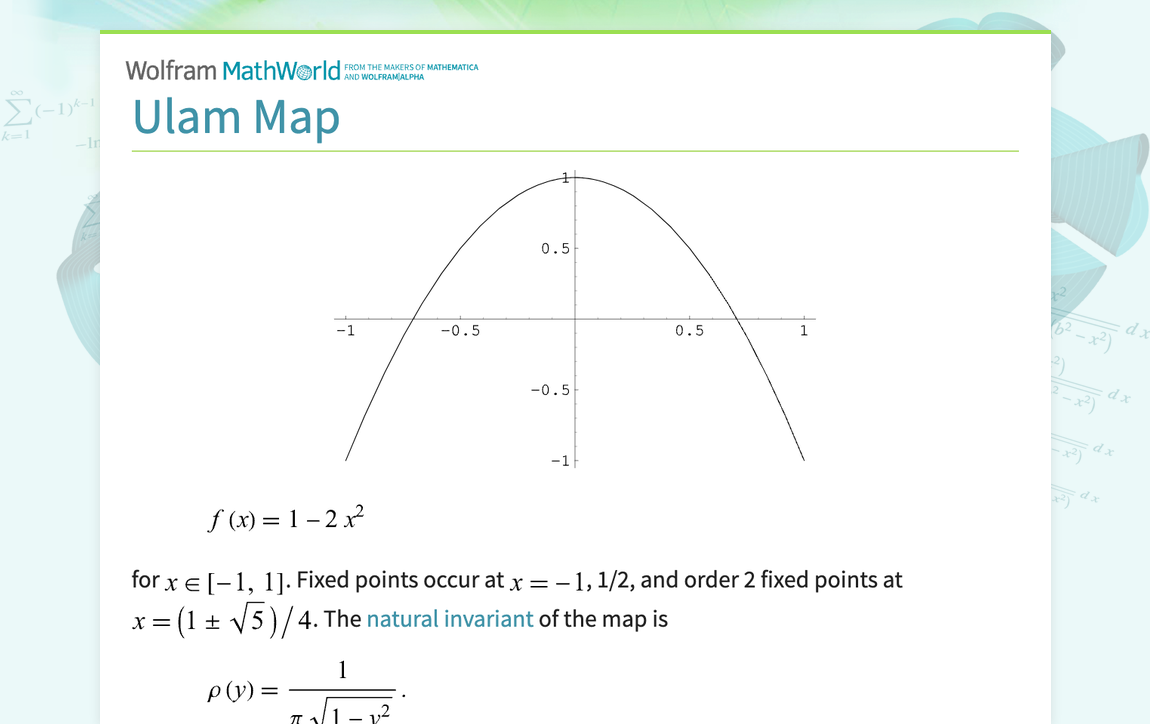 Ulam Map -- from Wolfram MathWorld