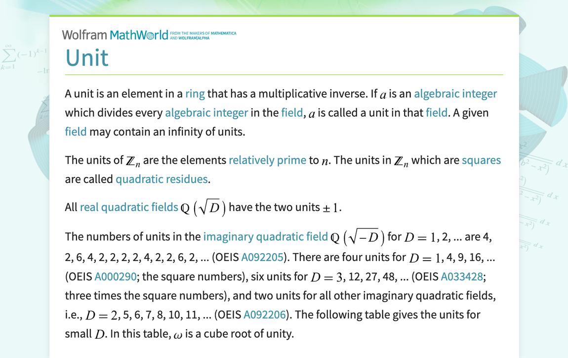 Unit -- from Wolfram MathWorld
