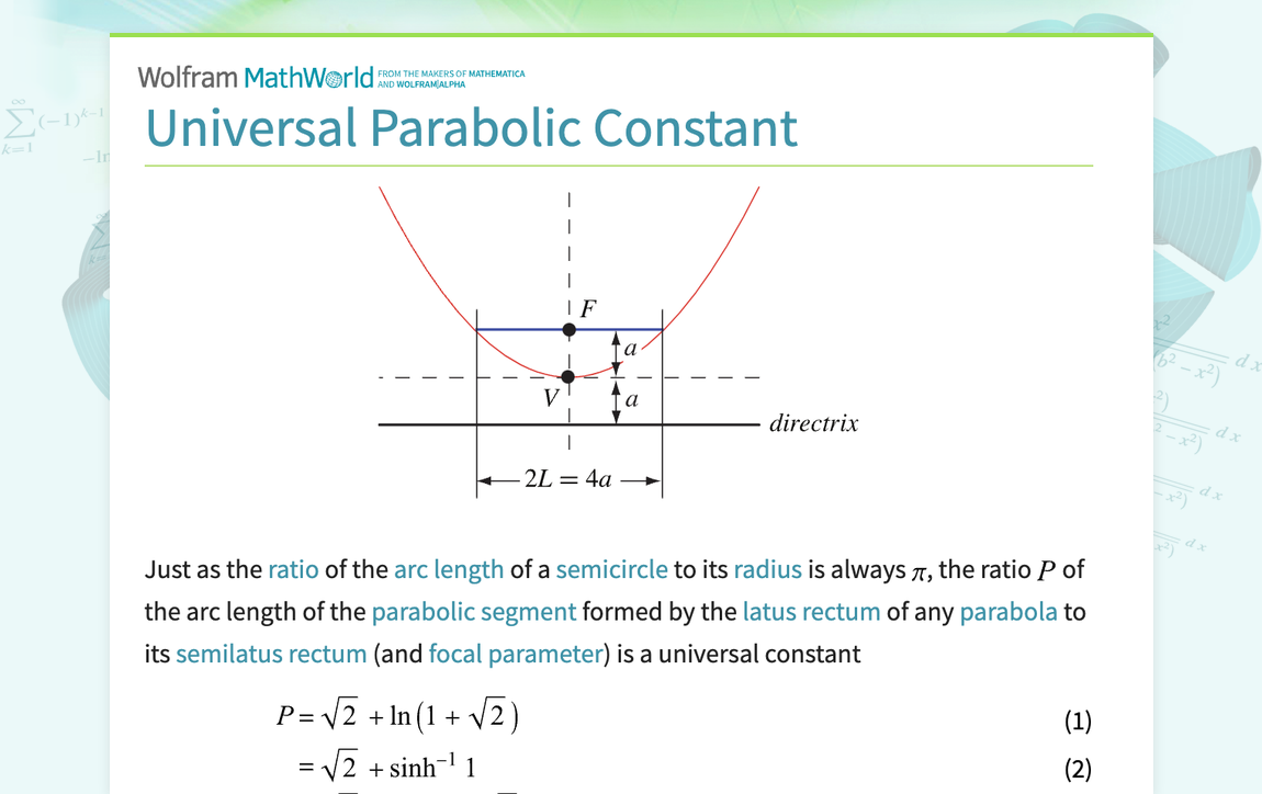 Universal Parabolic Constant Wikipedia The Free Out Of Plane Emission
