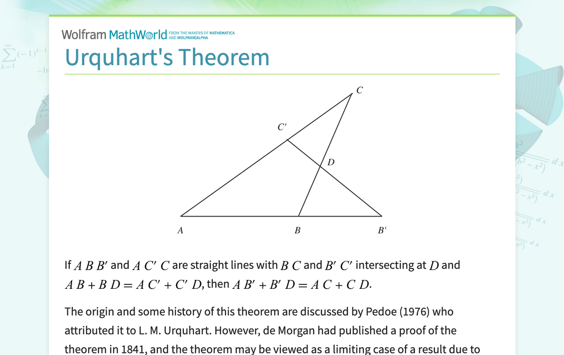 Urquhart's Theorem -- from Wolfram MathWorld