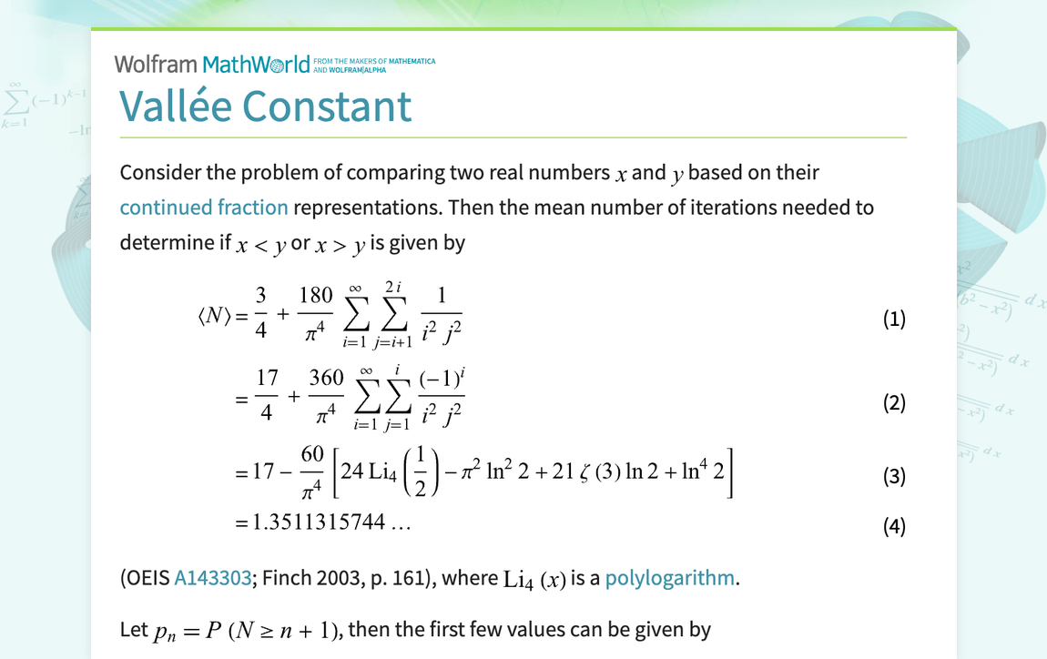 Vallée Constant -- from Wolfram MathWorld