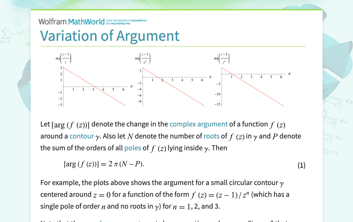 Variation of Argument -- from Wolfram MathWorld