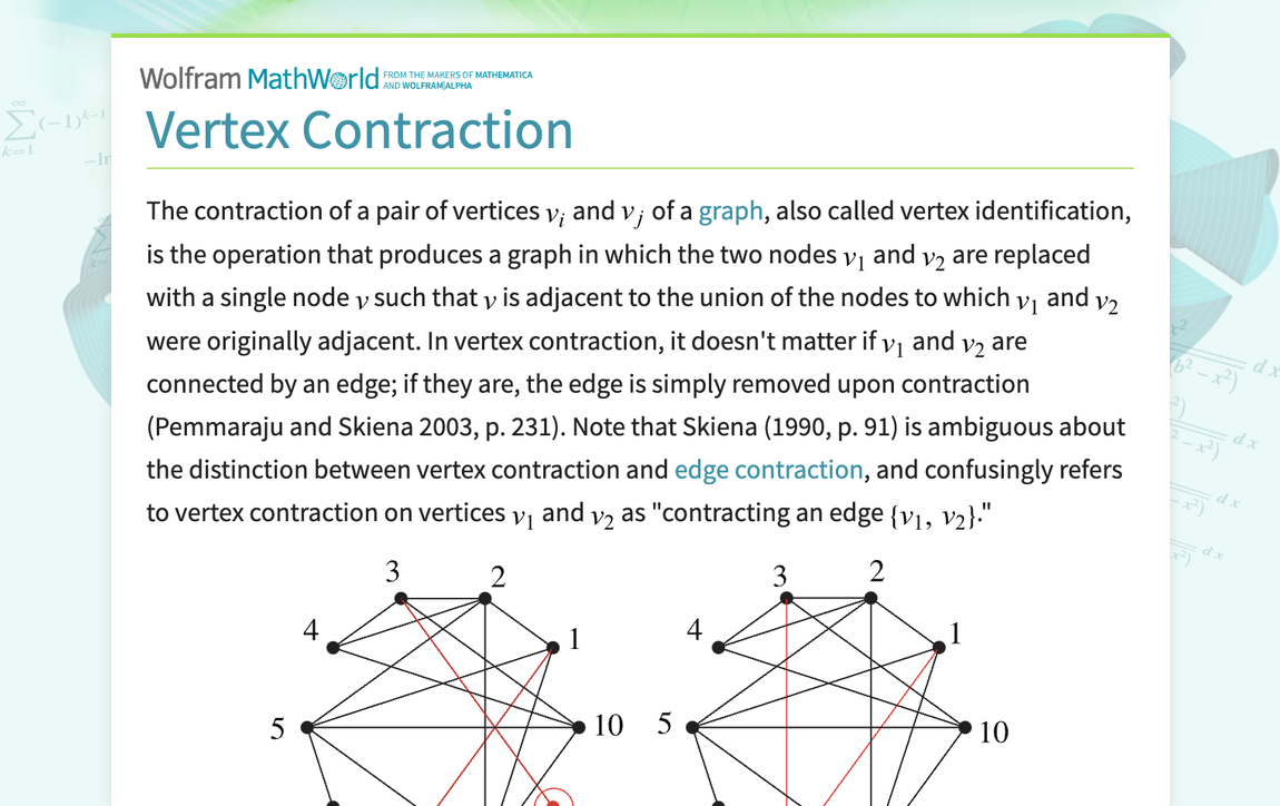 Vertex Contraction -- from Wolfram MathWorld