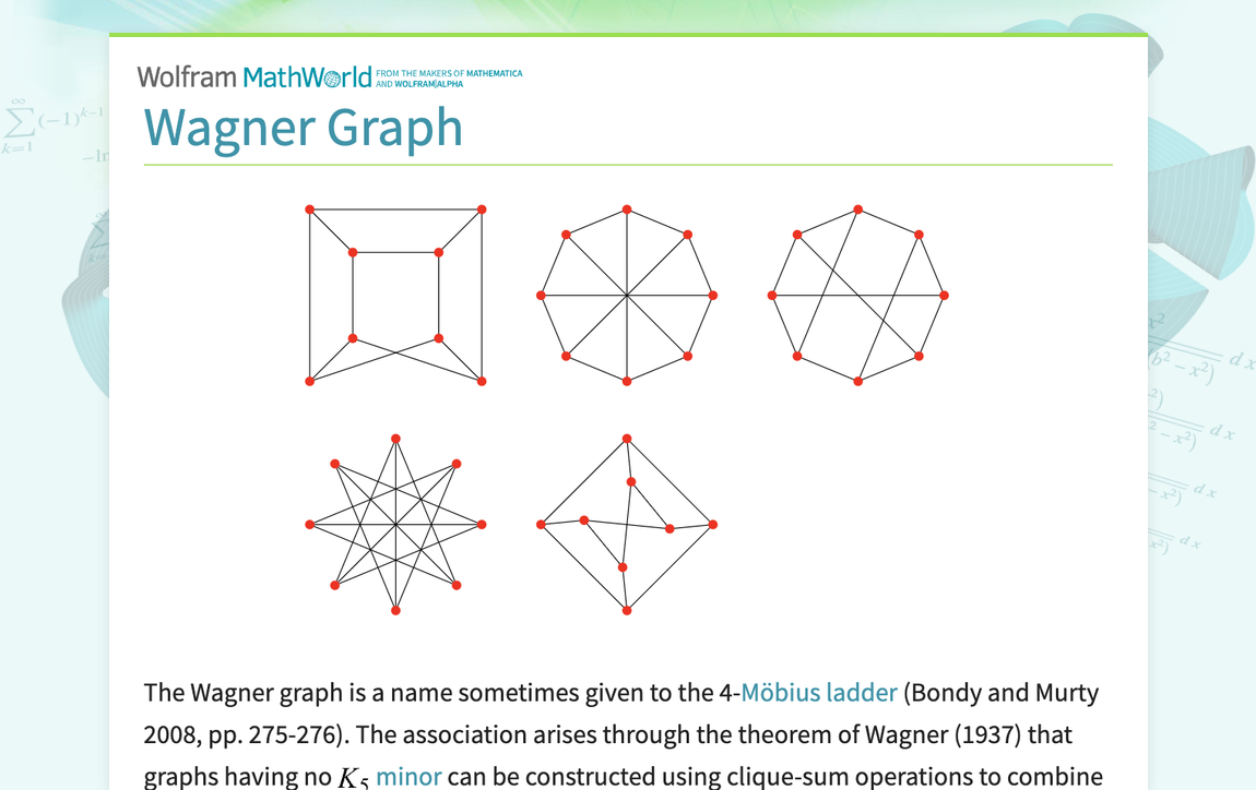 Wagner Graph -- from Wolfram MathWorld