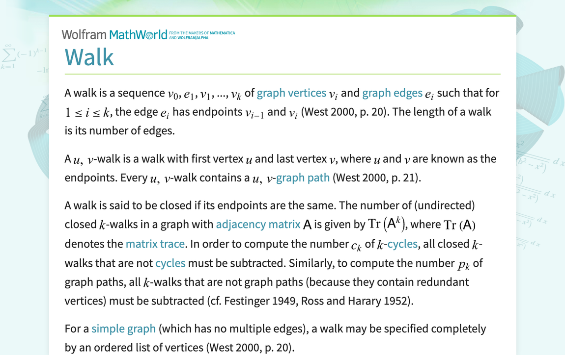 Walk -- from Wolfram MathWorld