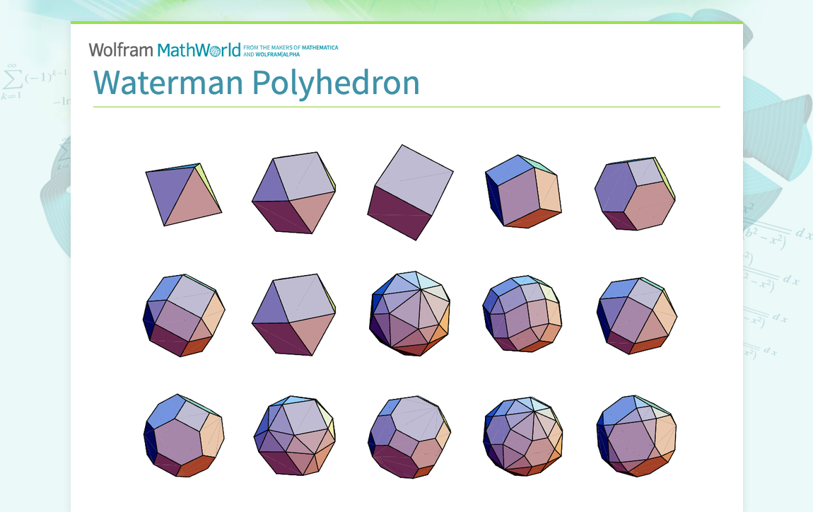 Waterman Polyhedron -- from Wolfram MathWorld
