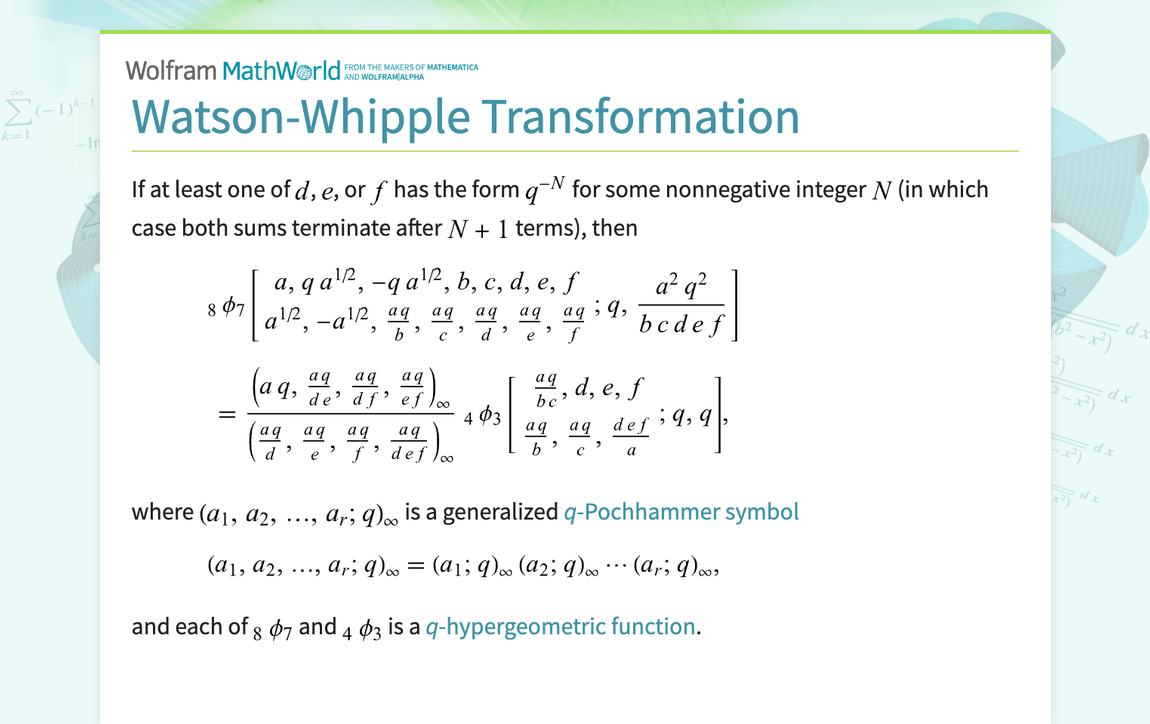 Watson-Whipple Transformation -- from Wolfram MathWorld