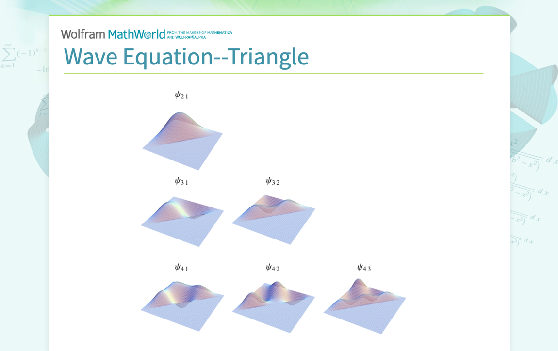 Wave Equation--Triangle -- from Wolfram MathWorld