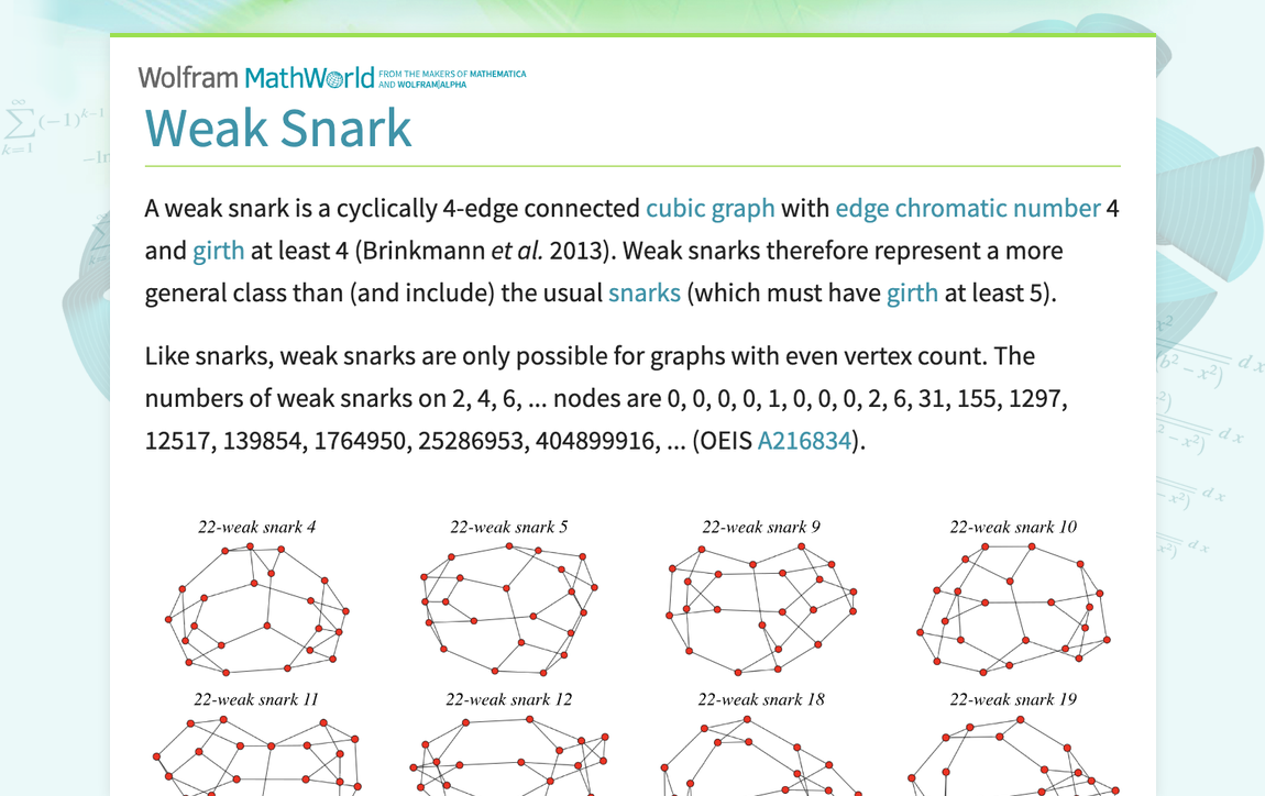 Weak Snark -- from Wolfram MathWorld