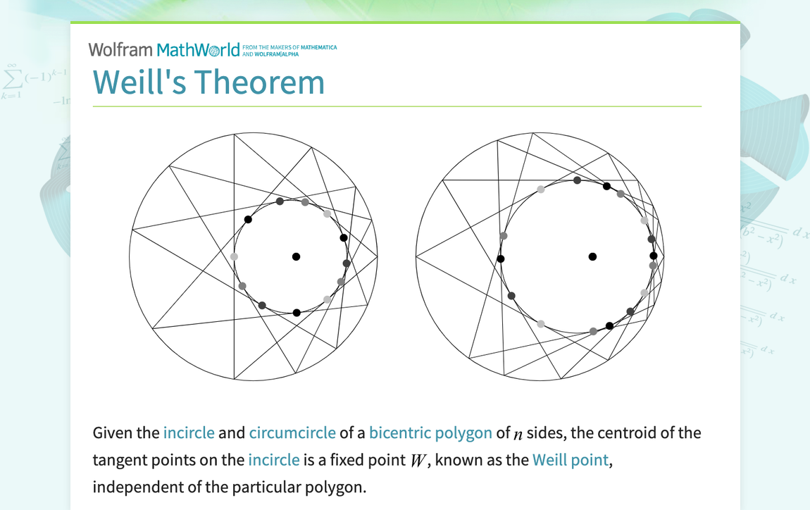 Weill's Theorem -- from Wolfram MathWorld