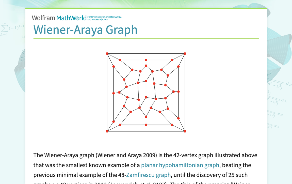 Wiener-Araya Graph -- from Wolfram MathWorld