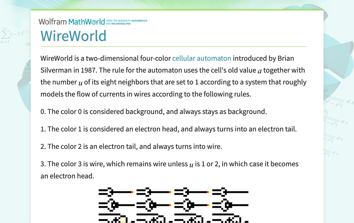WireWorld -- from Wolfram MathWorld