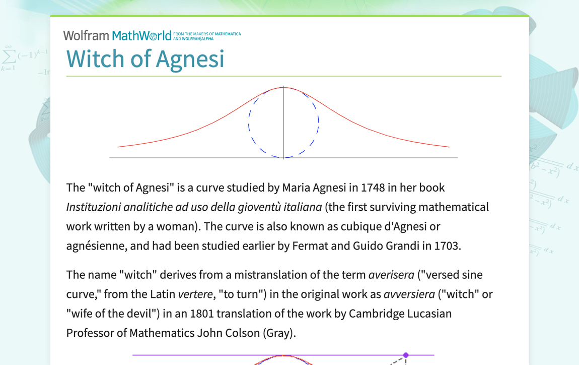 Maria Agnesi Formulas Who Was Maria Gaetana Agnesi? Twinkl Teaching