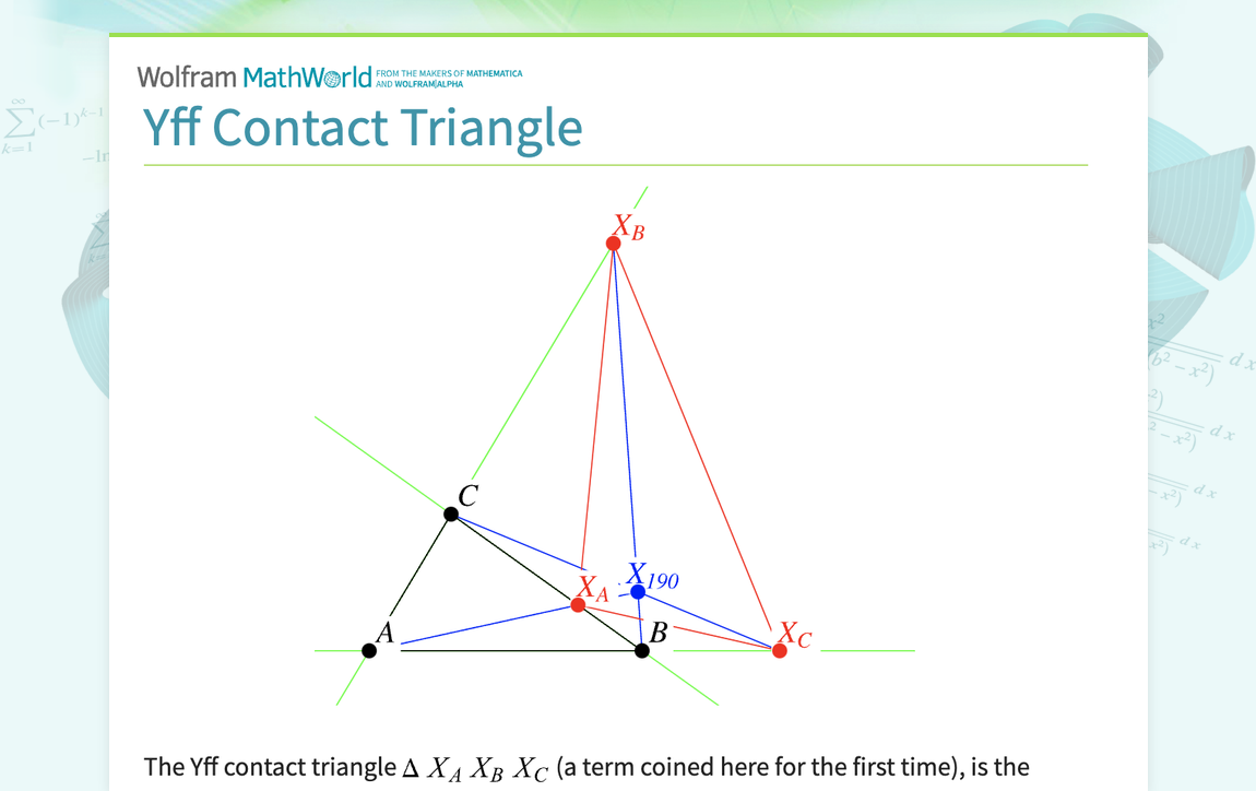 Yff Contact Triangle -- from Wolfram MathWorld