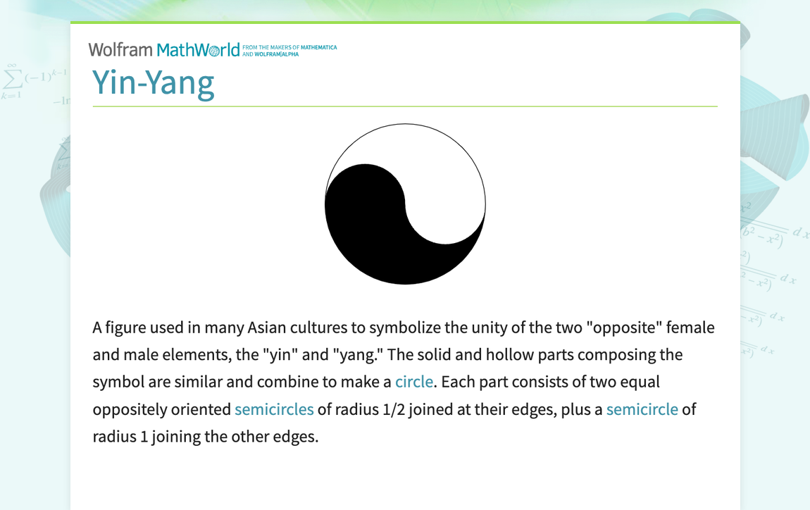Yin-Yang -- from Wolfram MathWorld