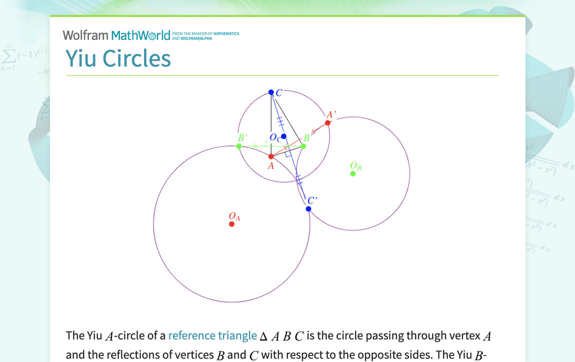 Yiu Circles -- from Wolfram MathWorld