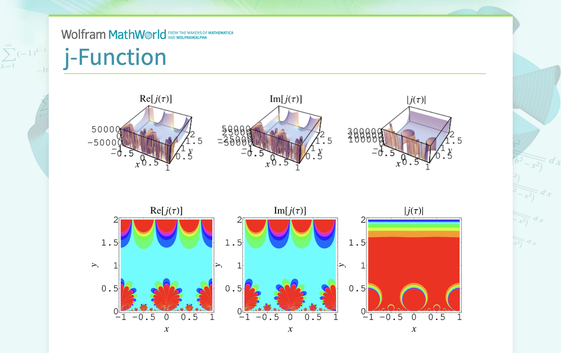 j-Function -- from Wolfram MathWorld