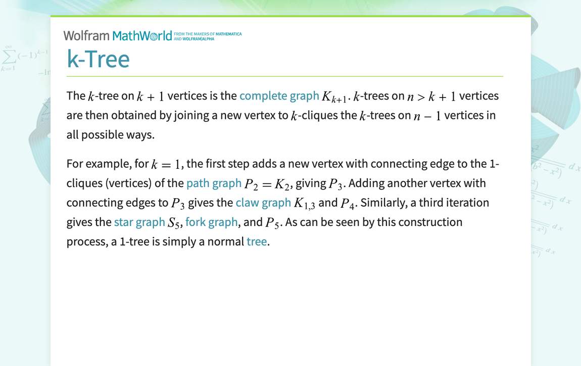 k-Tree -- from Wolfram MathWorld