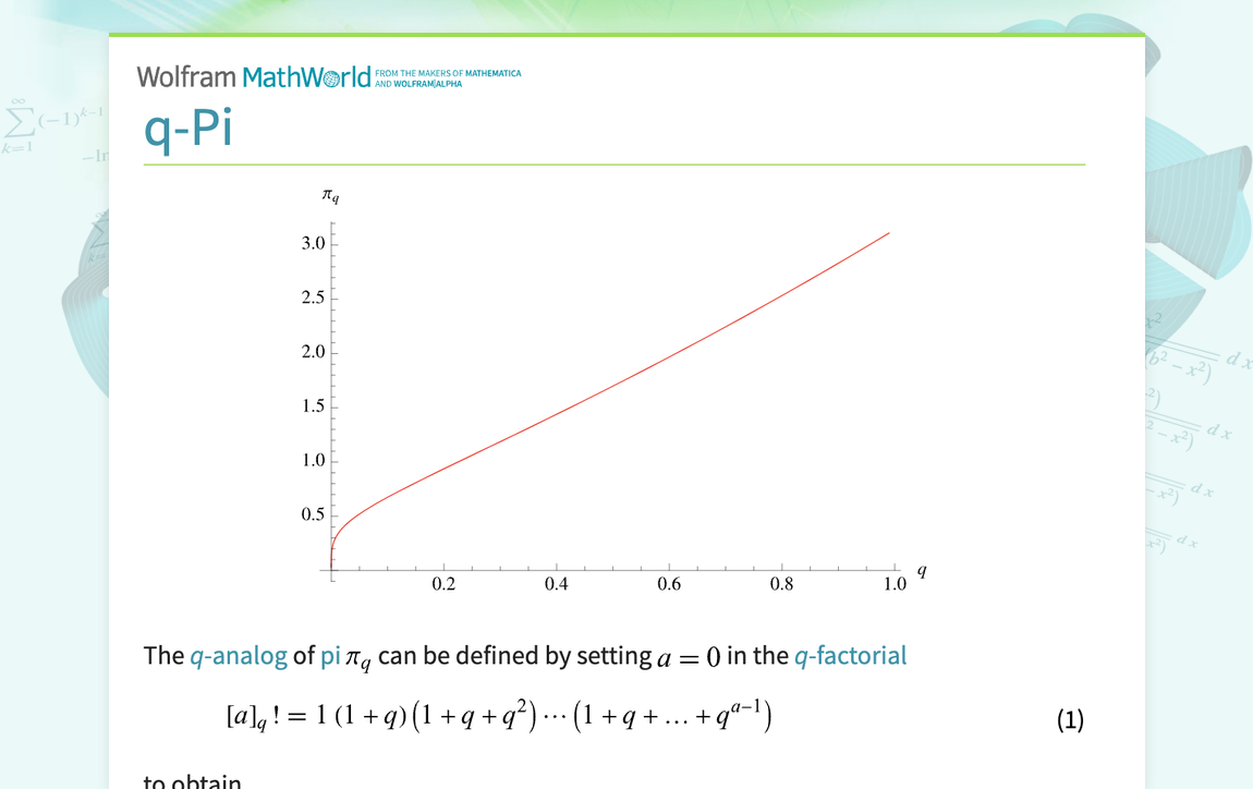 q-Pi -- from Wolfram MathWorld